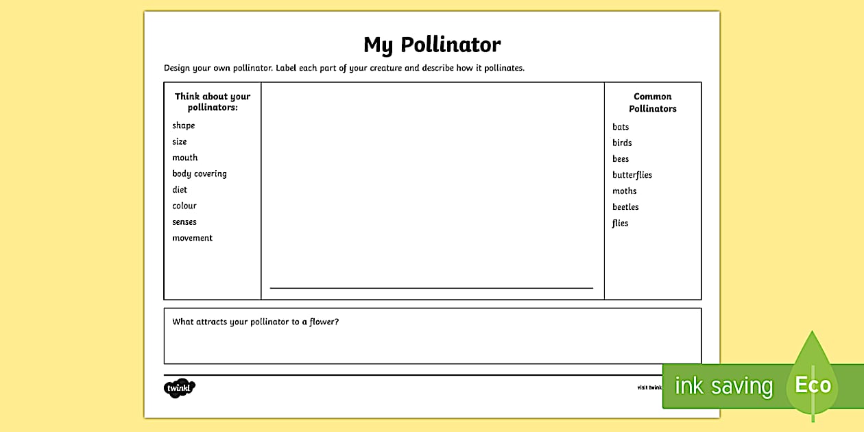 Design A Pollinator Worksheet / Worksheet-Australia - Twinkl