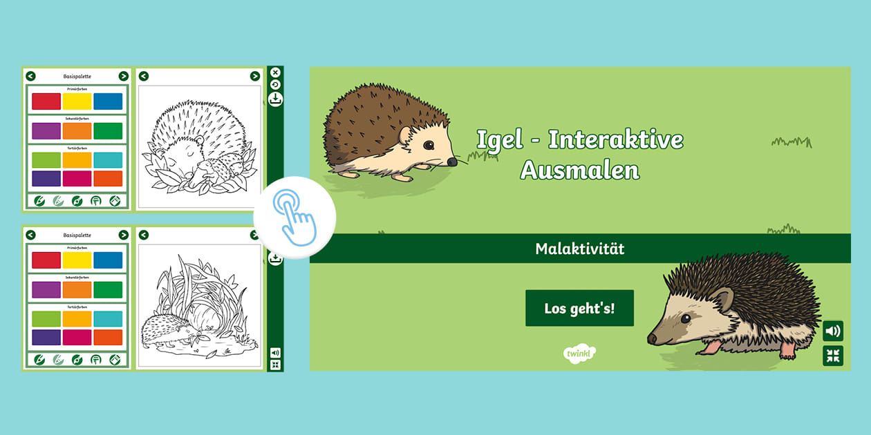 Igel - Interaktive Ausmalen - Twinkl Go! (Teacher-Made)