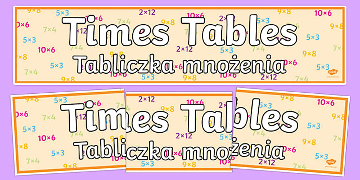 Times Tables Display Banner Polish Translation - Twinkl