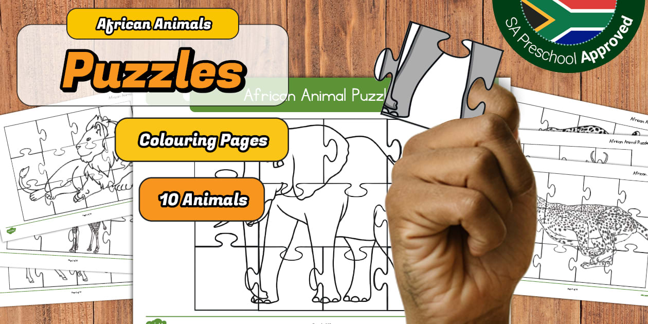 Preschool Themes - African Animals - Activity Pack - Puzzles