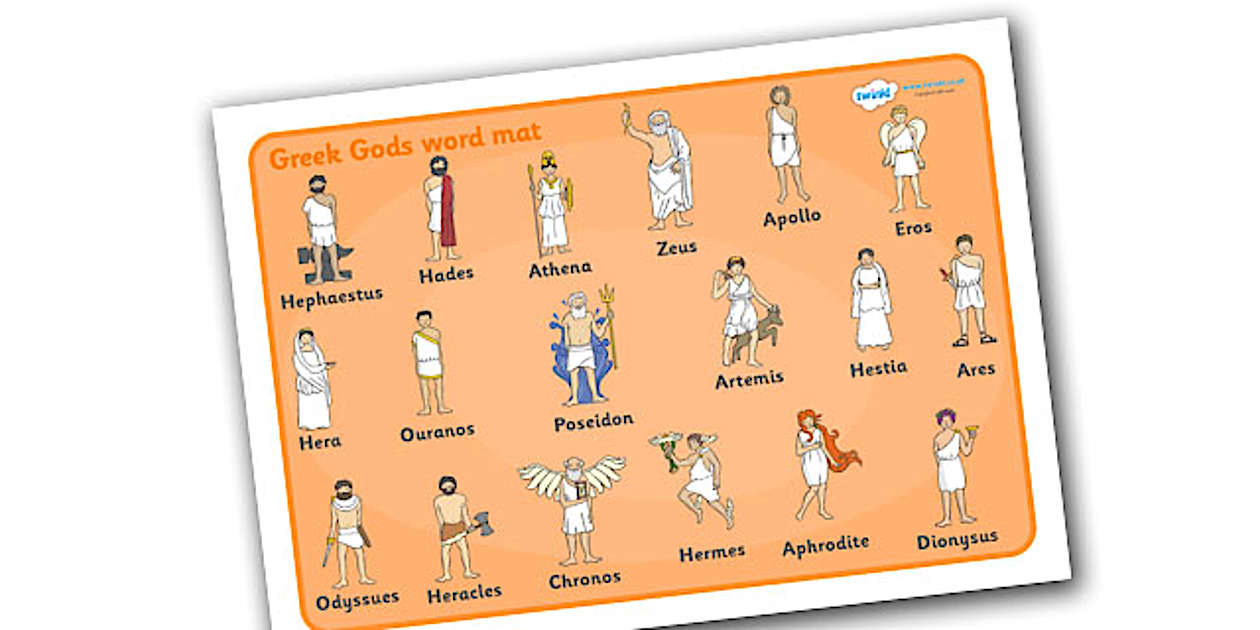 Ancient Greek Gods Word Mat