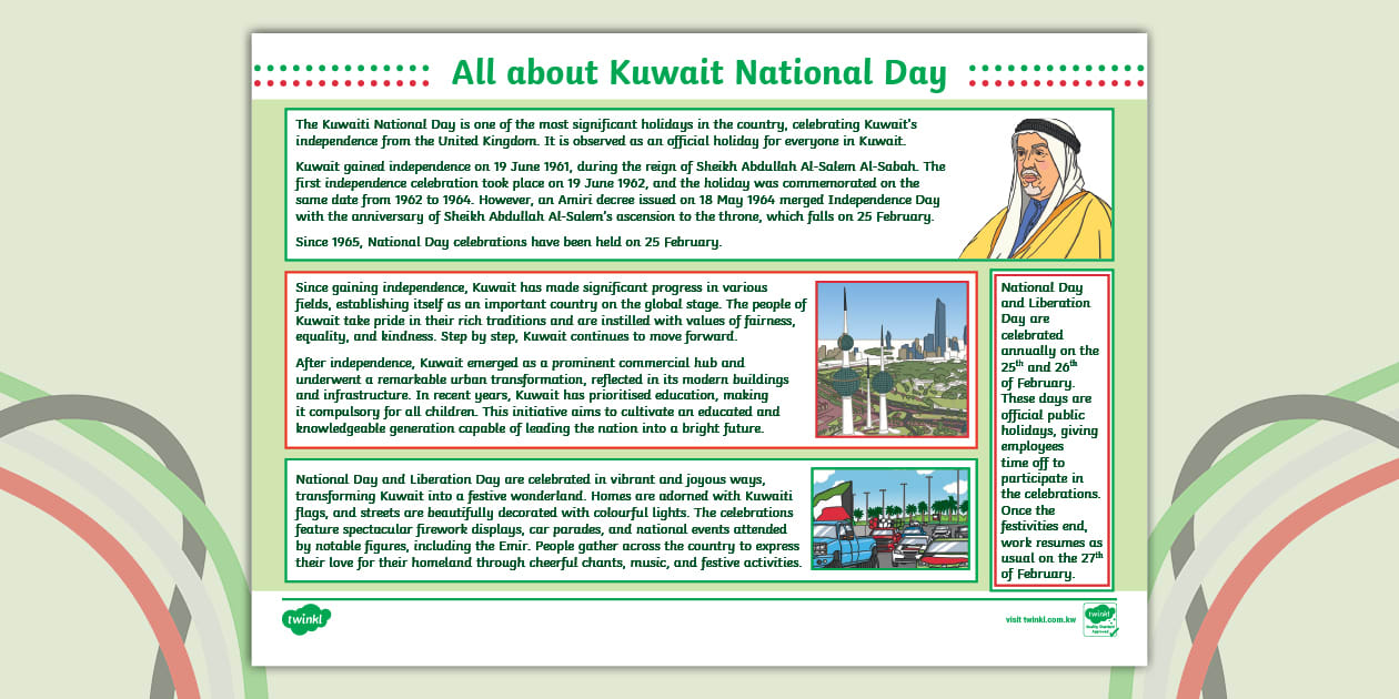 Kuwait National Day Fact Sheet - History & Celebrations Resource for ...