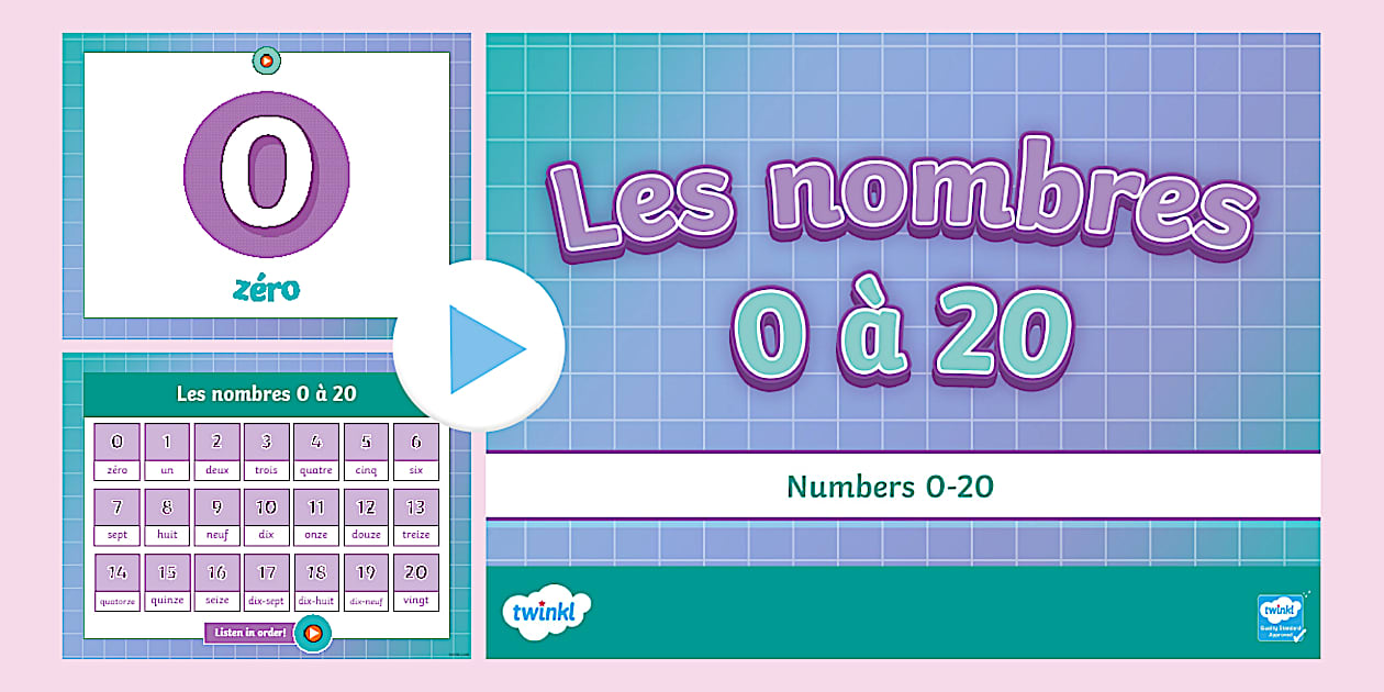👉 French: Numbers 0 to 20 PowerPoint (teacher made)