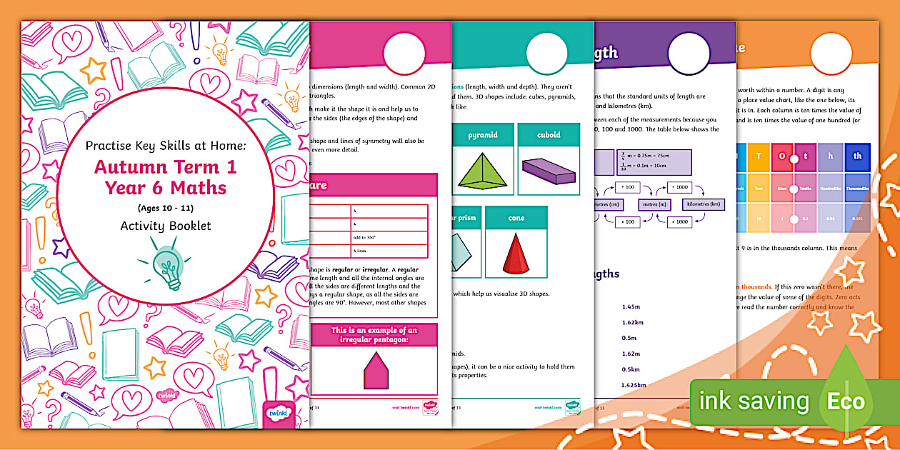 Practise Key Skills at Home: Autumn Term 1 Year 6 Maths
