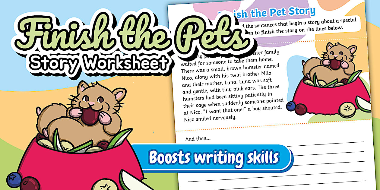 Finish the Pets Story Worksheet