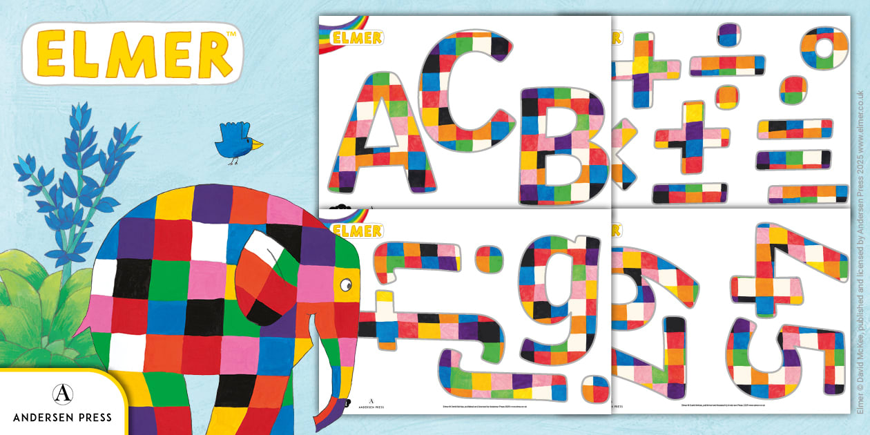 FREE! - Elmer: Display Lettering - Twinkl