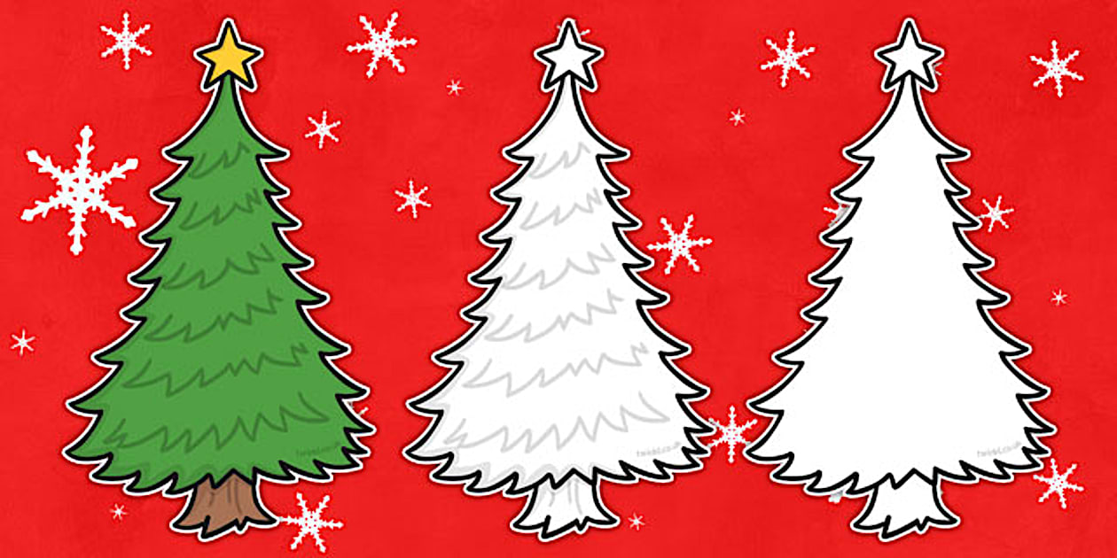 Christmas Tree Shape Template - Cut Out and Decorate