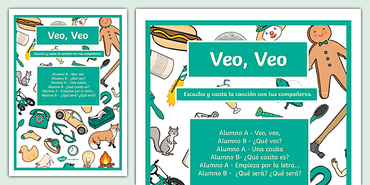 Veo veo canción Español (teacher made) - Twinkl