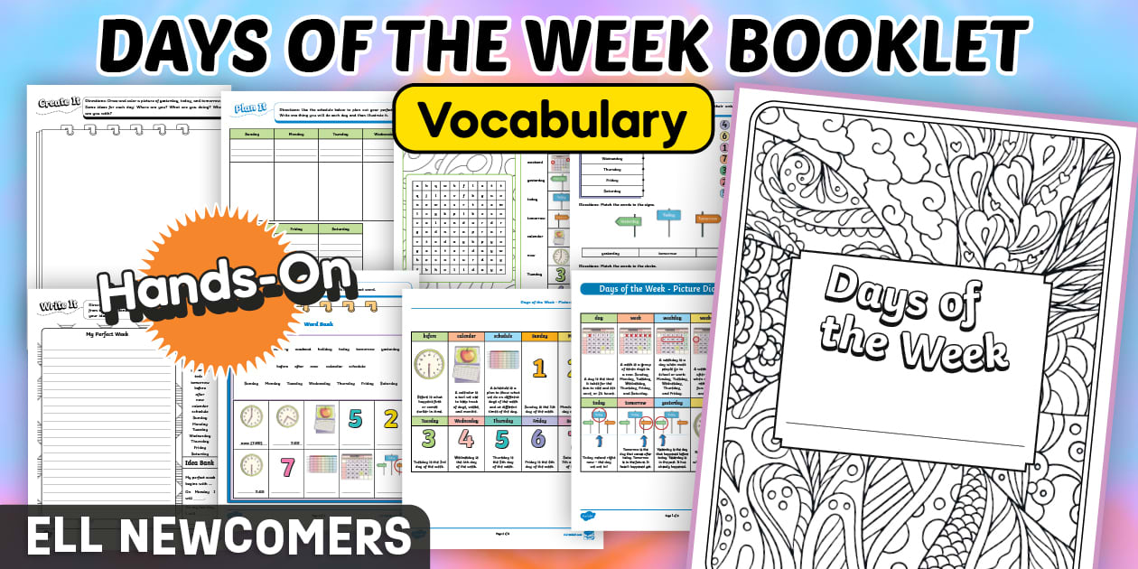 Days of the Week Vocabulary Workbook for ELL Newcomers