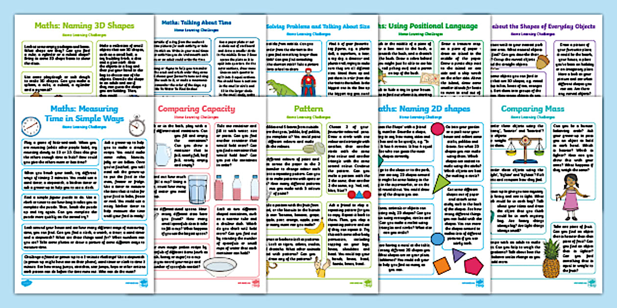 👉 EYFS Maths: Shape, Space and Measure Home Learning Challenges Pack