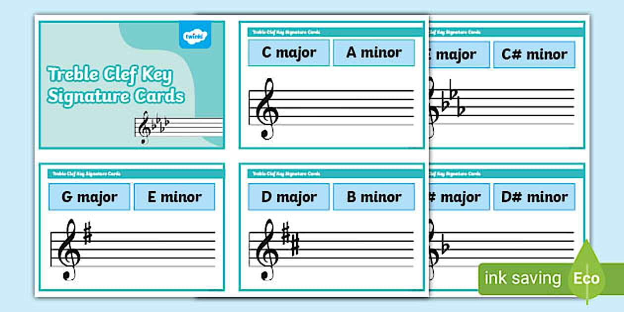 👉 KS2 Treble Clef Key Signatures Recognition Memory Cards