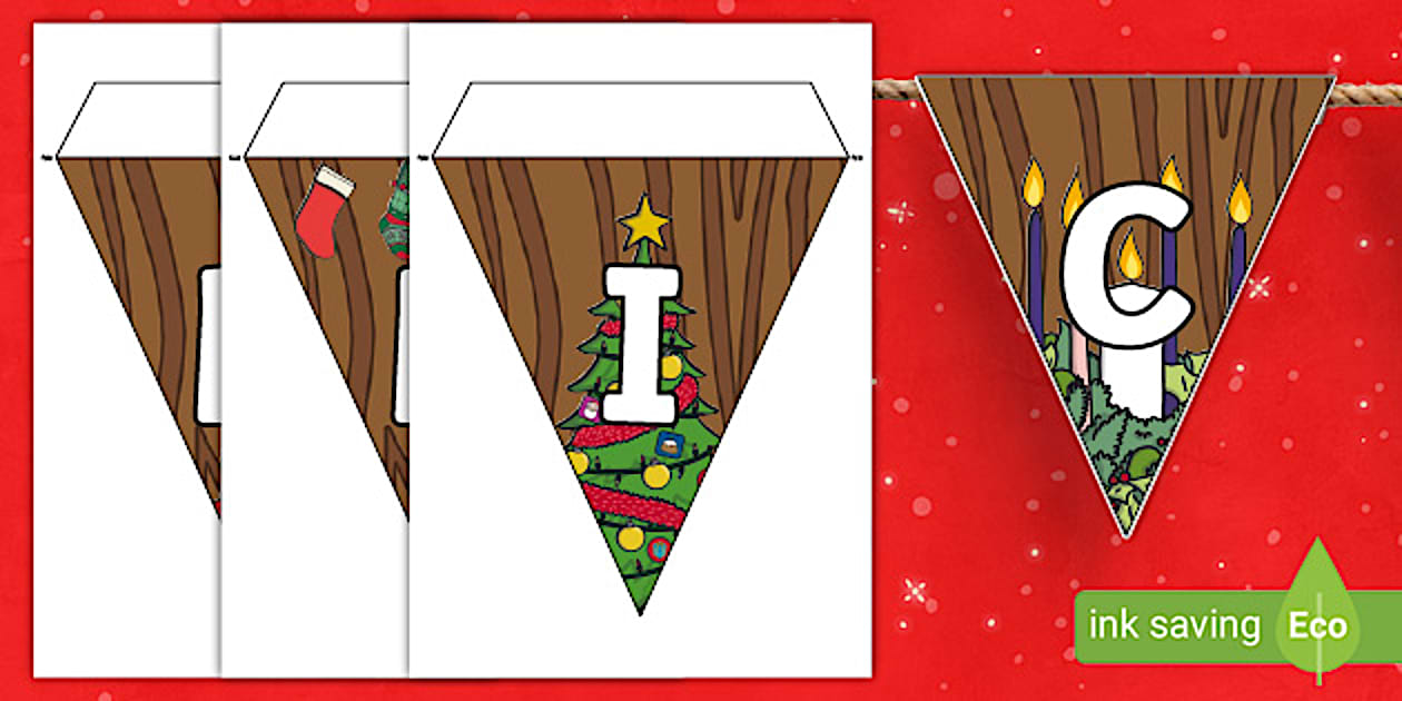 Wooden Merry Christmas bunting - Christmas Decorations