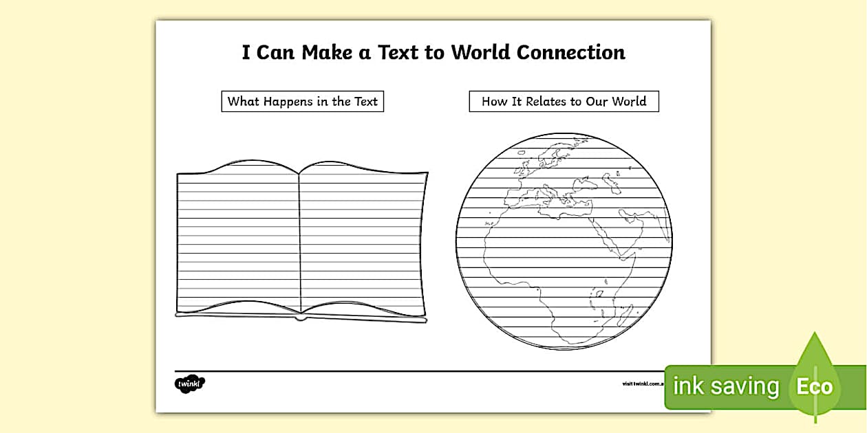 Text to World Thoughts Worksheet | Reading Comprehension
