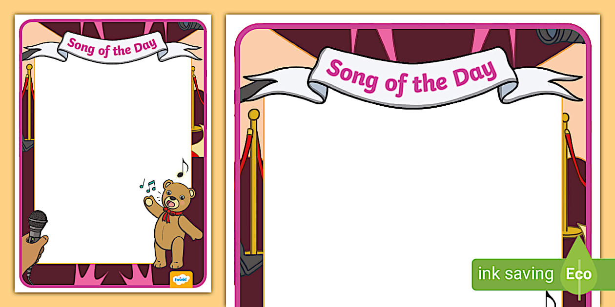 👉 Song of the Day Display Poster