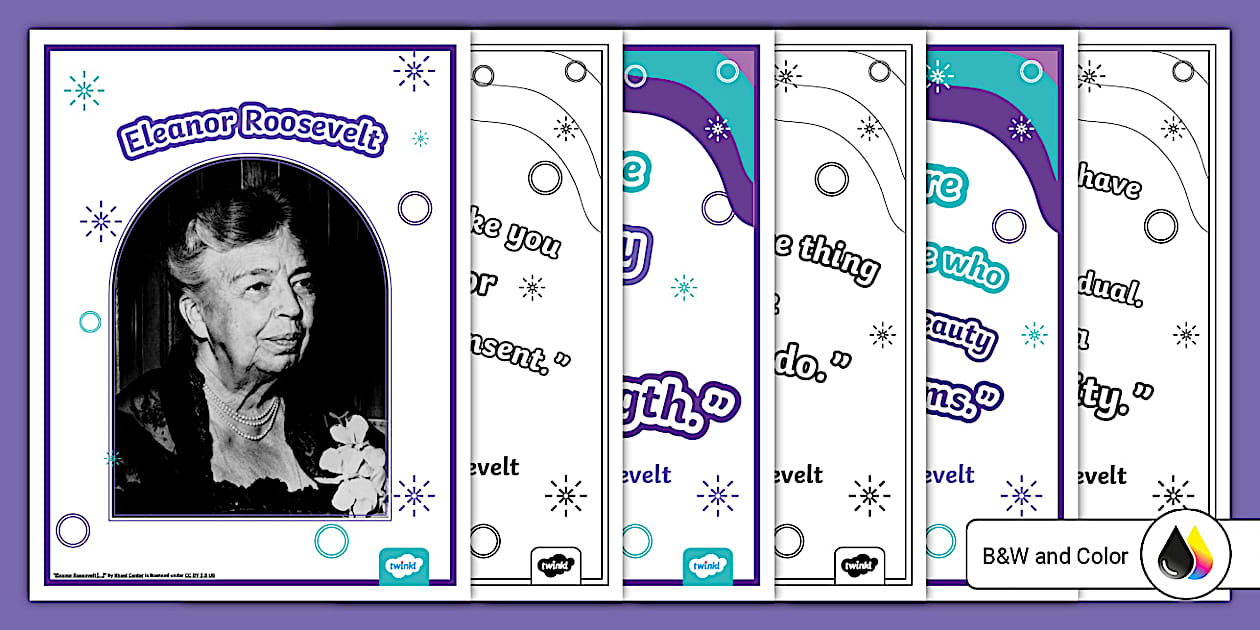 Eleanor Roosevelt Famous Quotes Posters for 3rd-5th Grade