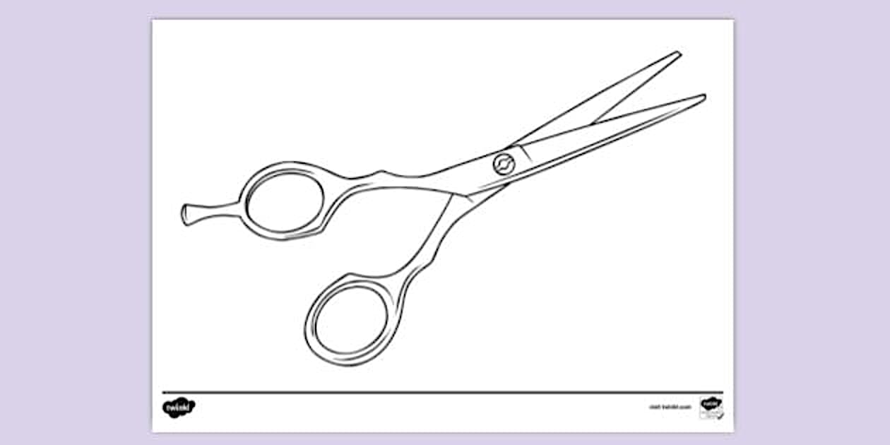 Hairdressing Scissors Colouring Sheet | Twinkl - Twinkl