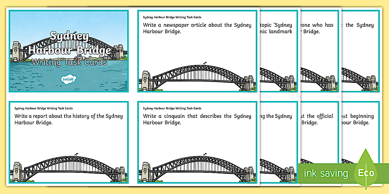Sydney Harbour Bridge Writing Challenge Cards (teacher made)