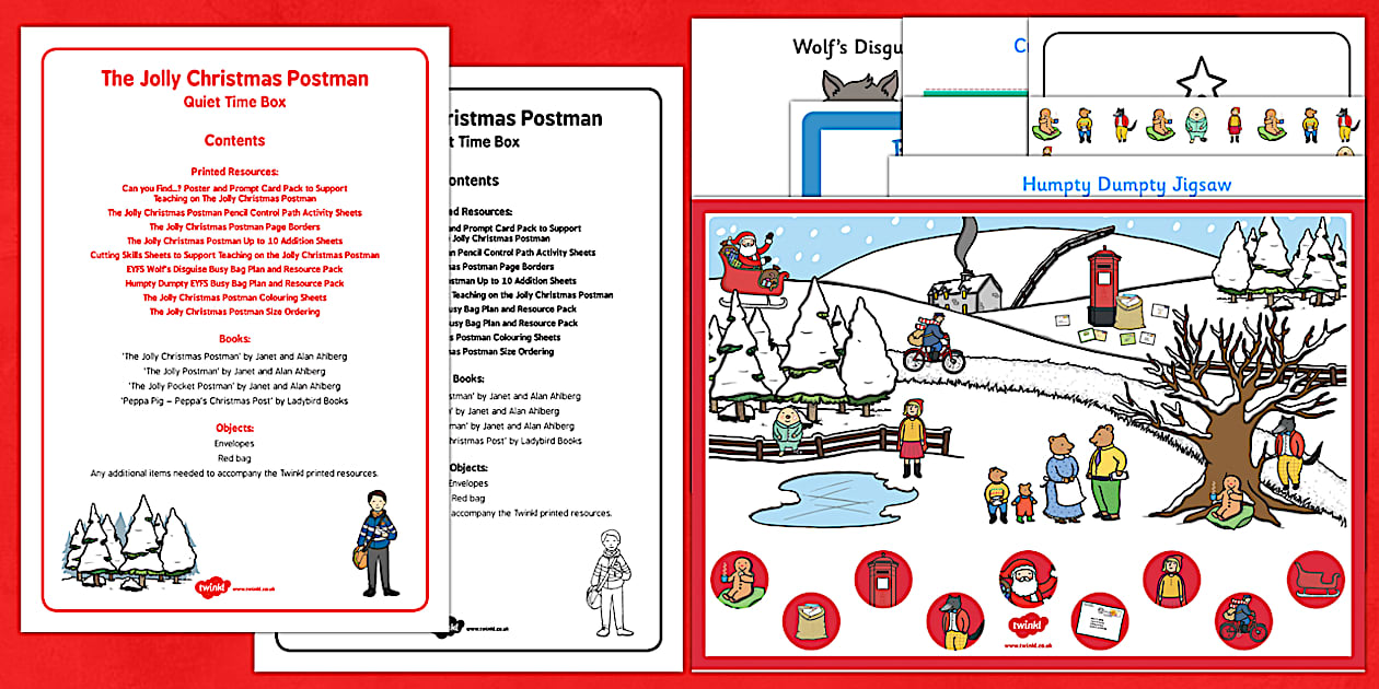 Quiet Time Box | The Jolly Christmas Postman - Twinkl
