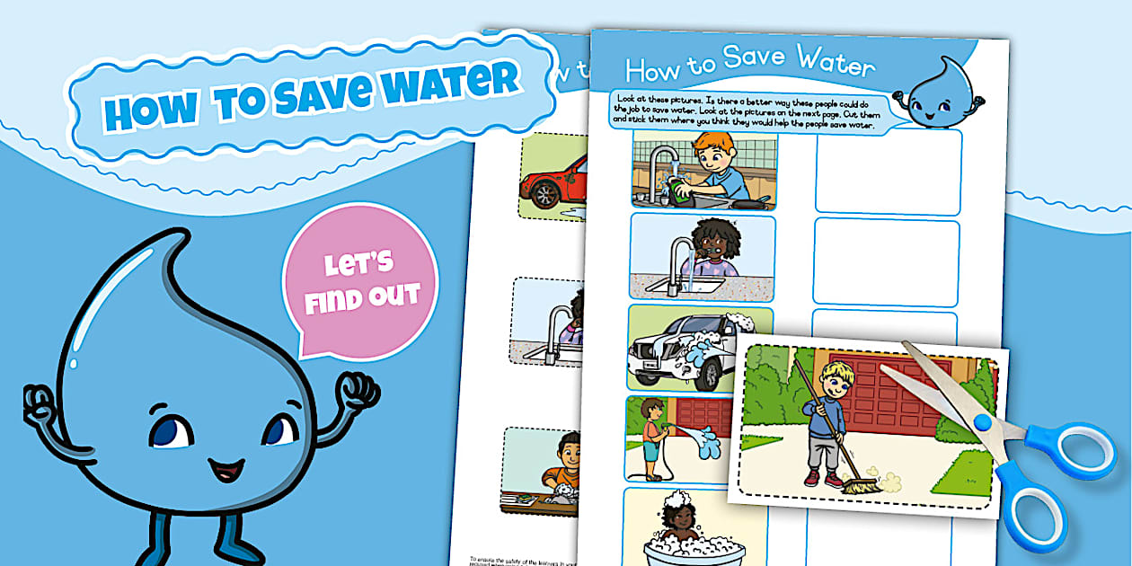 Grade 1 Life Skills - Worksheet: How to Save Water