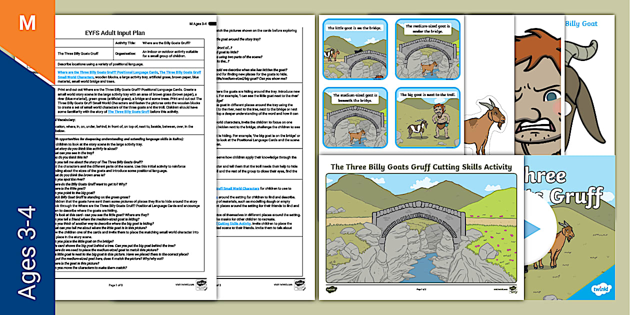 EYFS Where are the Billy Goats Gruff? Adult Input Maths Plan