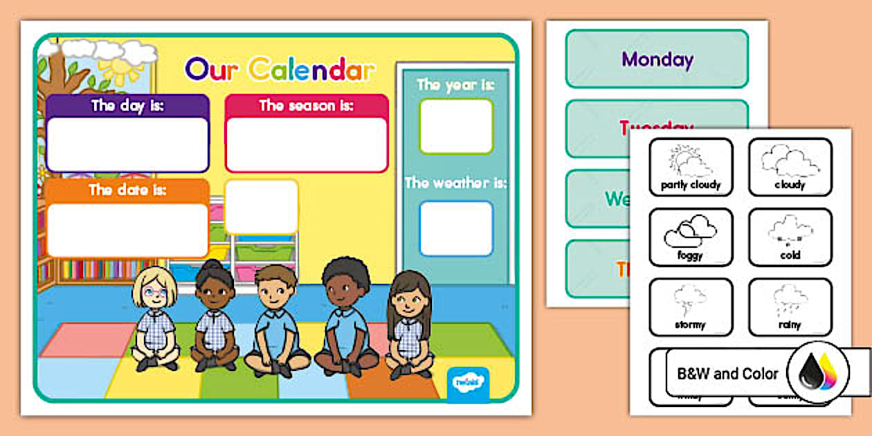 Daily Calendar Chart and Cards (teacher made) - Twinkl