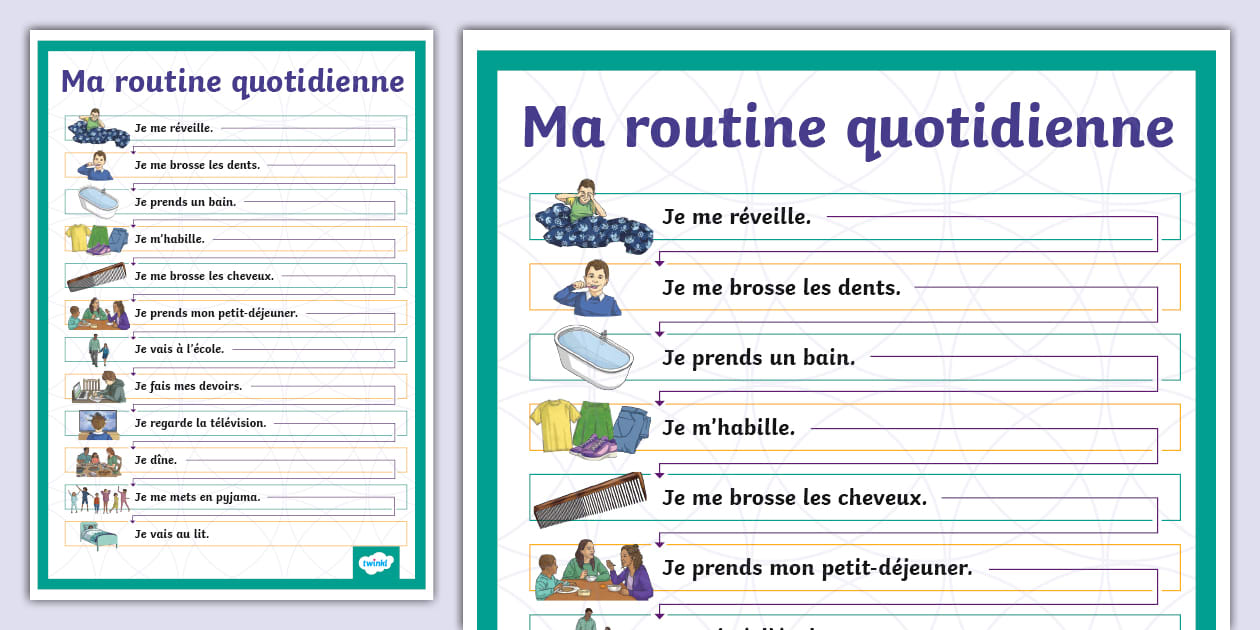Affiches : Ma routine quotidienne - Twinkl