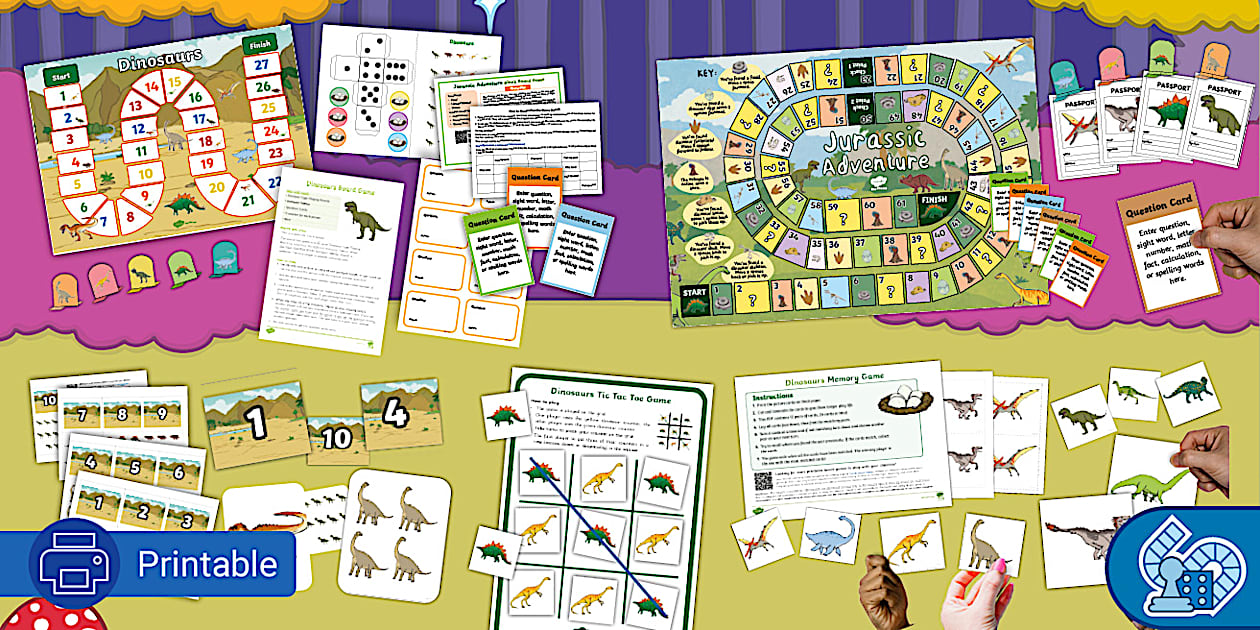 Dinosaur Games Resource Pack - Twinkl Board Games - Twinkl