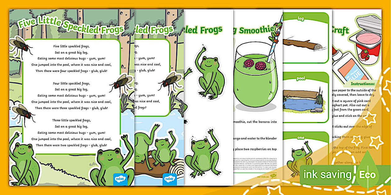 Five Little Speckled Frogs Counting Song Pack - Twinkl