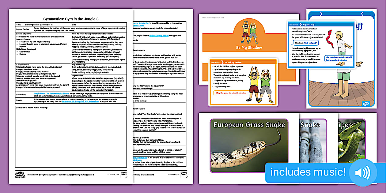 EYFS PE Gym in the Jungle Lesson 3: Slithering Snakes