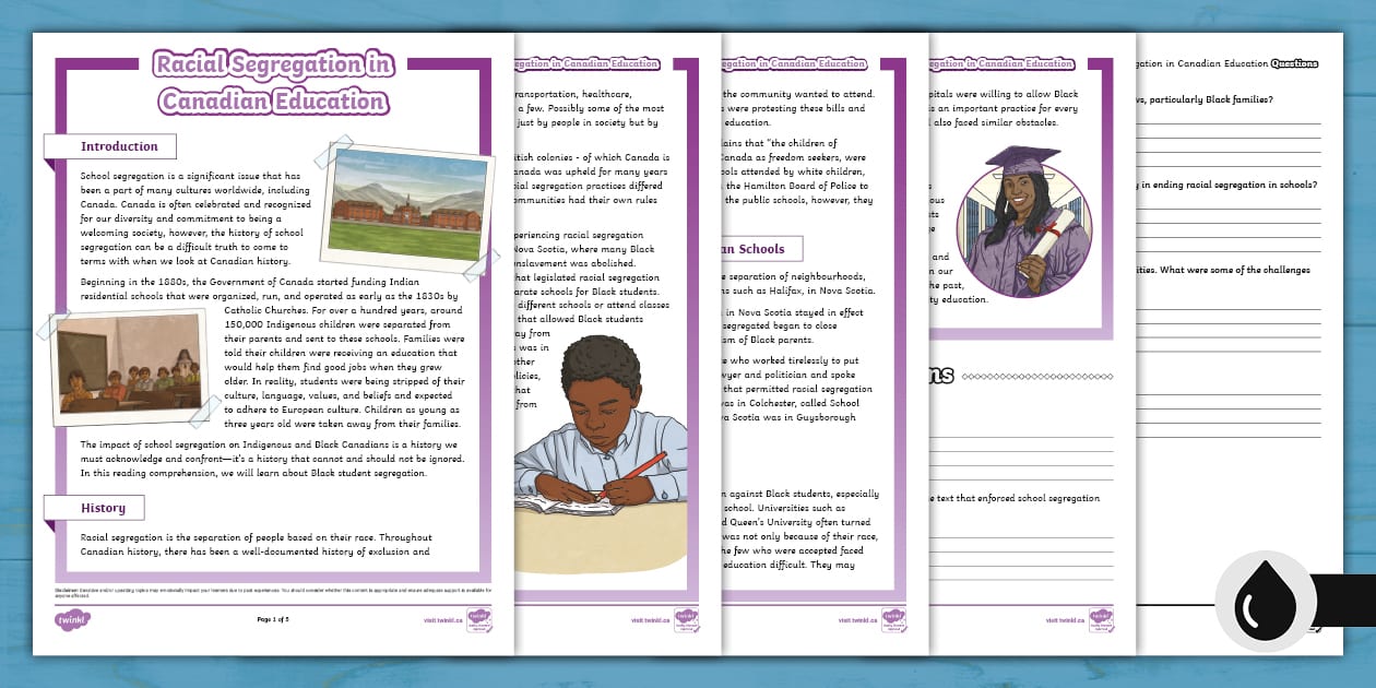 * NEW * Racial Segregation in Canadian Education - Twinkl