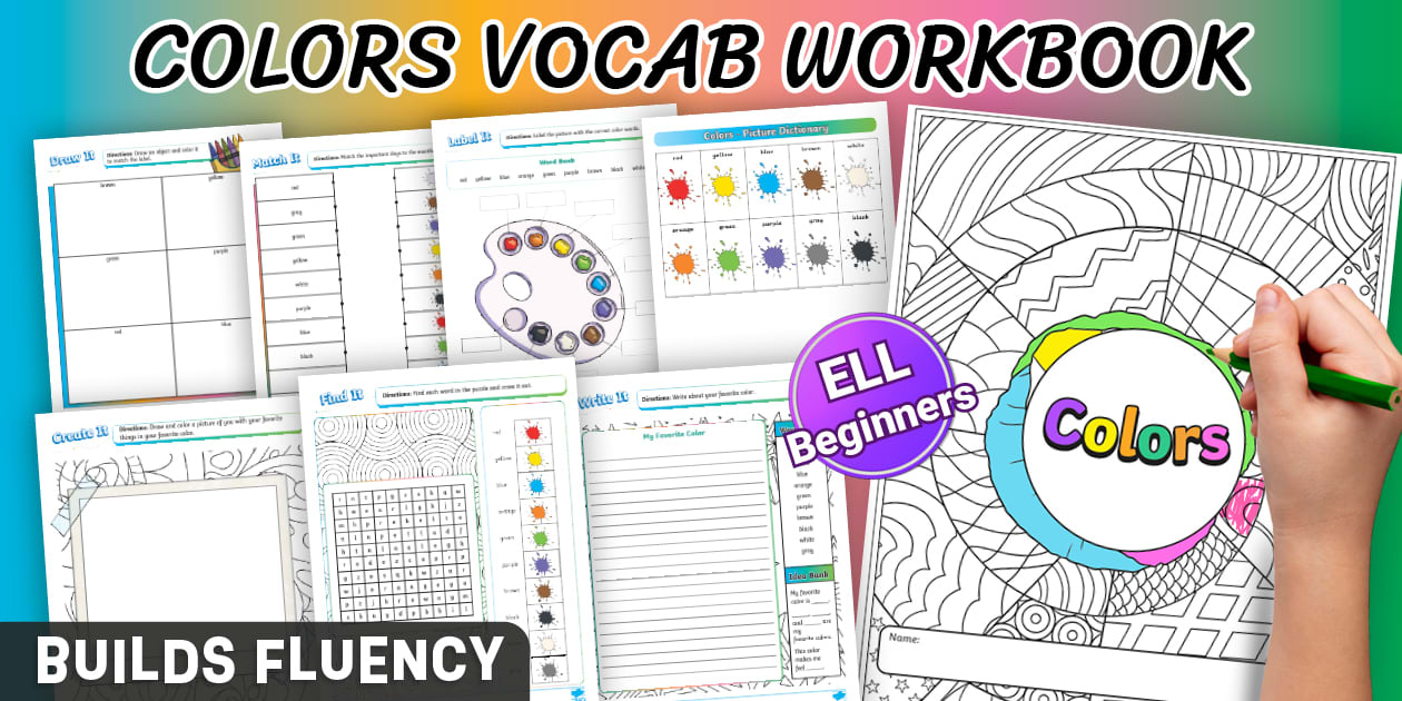 Colors Vocabulary Workbook for ELL Newcomers (teacher made)