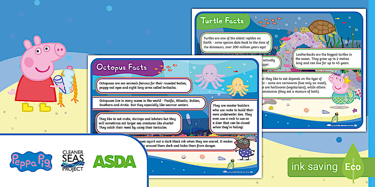 FREE! - Peppa Pig: Sea Creatures Fact File (teacher made)