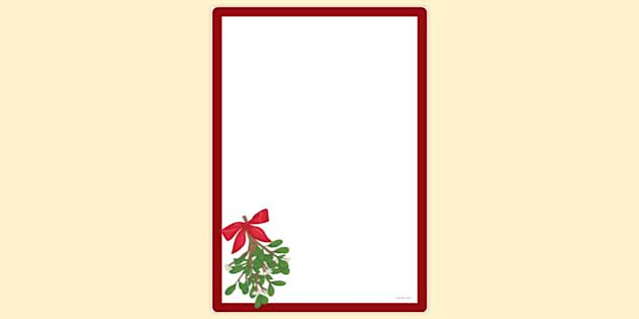 Cute Mistletoe Page Border (Teacher-Made) - Twinkl