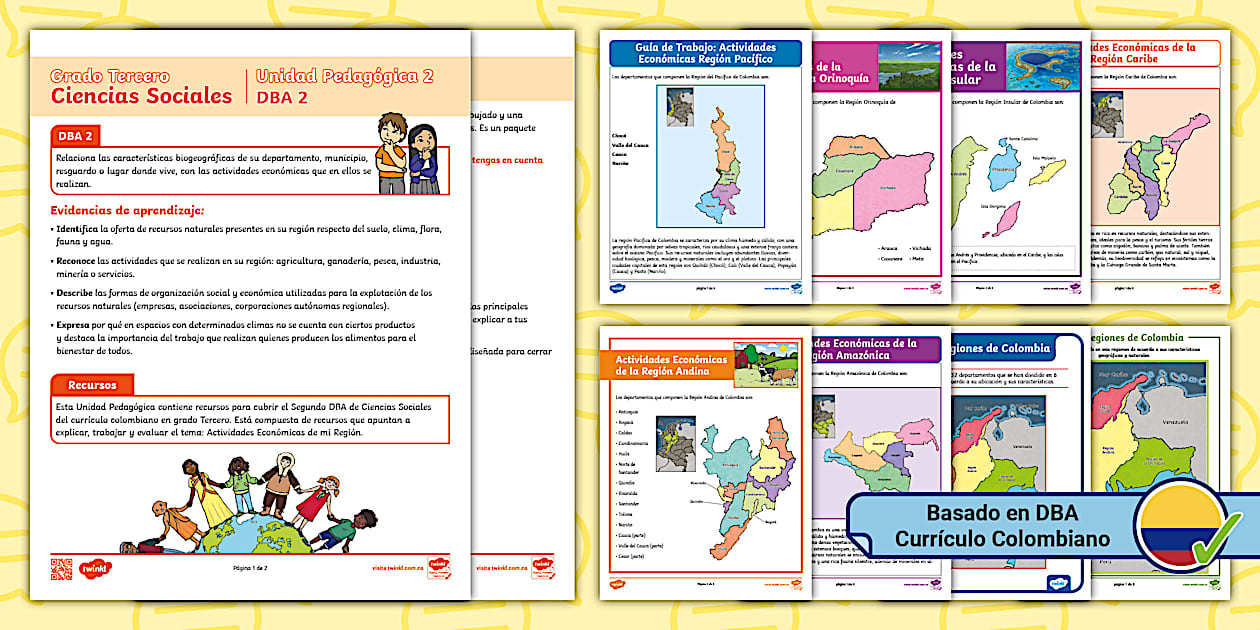Actividades Económicas de Colombia - Grado Tercero - Twinkl