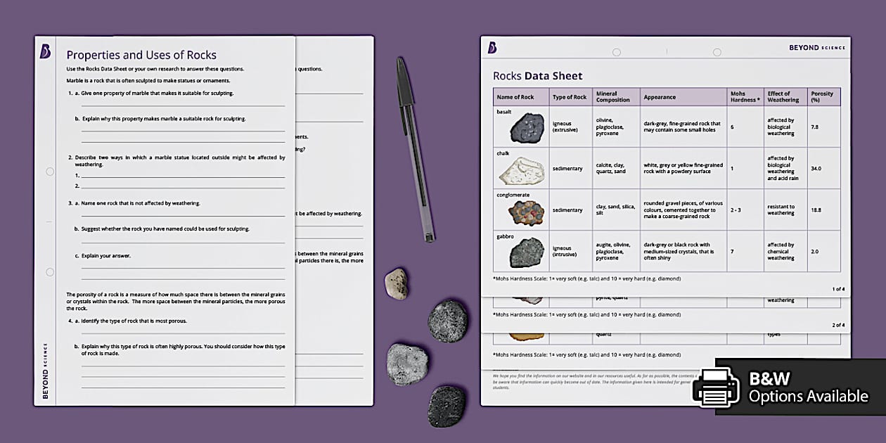 Comparing Properties of Rocks (teacher made) - Twinkl