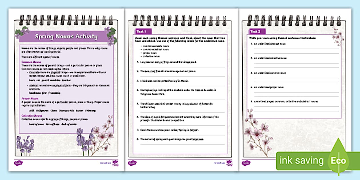 Spring Nouns Activity (teacher made) - Twinkl