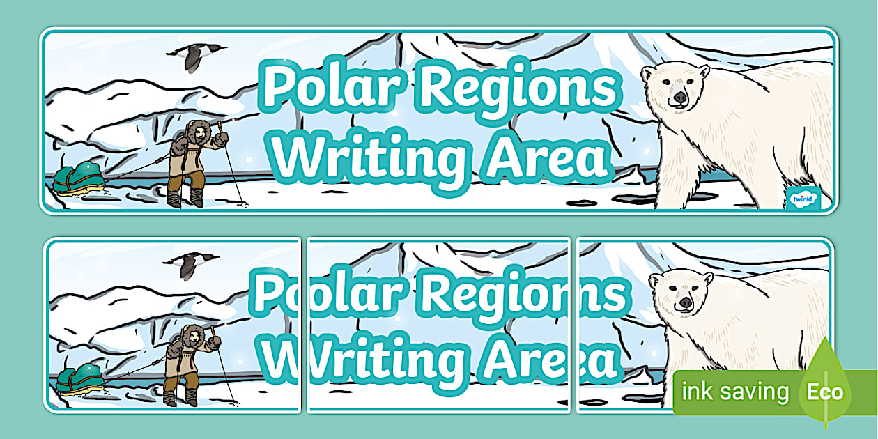 Polar Regions Reading Area Banner (professor feito) - Twinkl