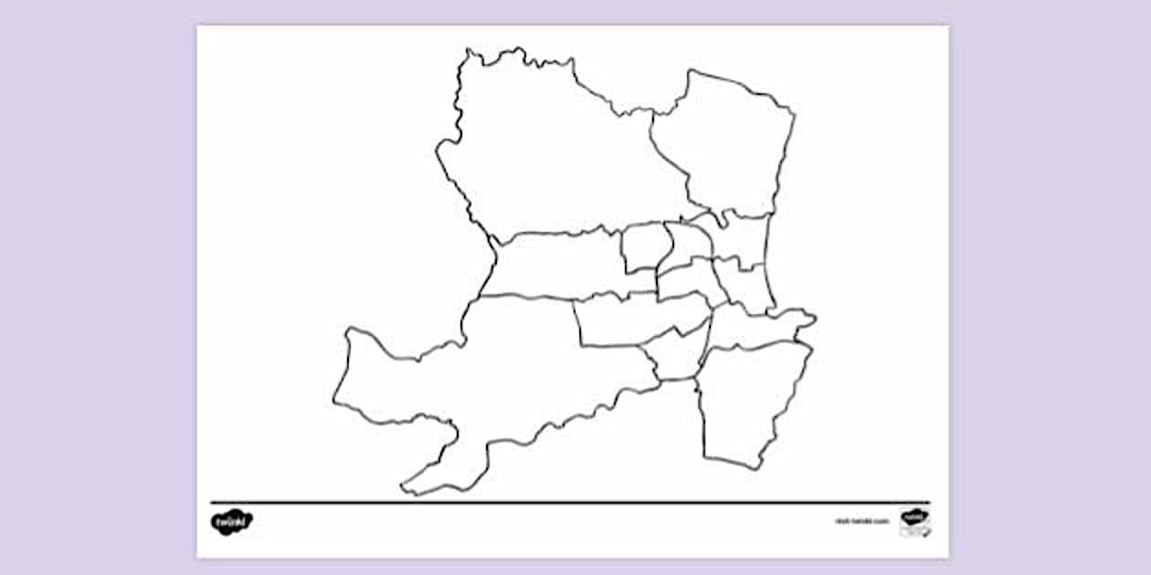 Map of Aberdeen Colouring Sheet | Colouring Sheets - Twinkl