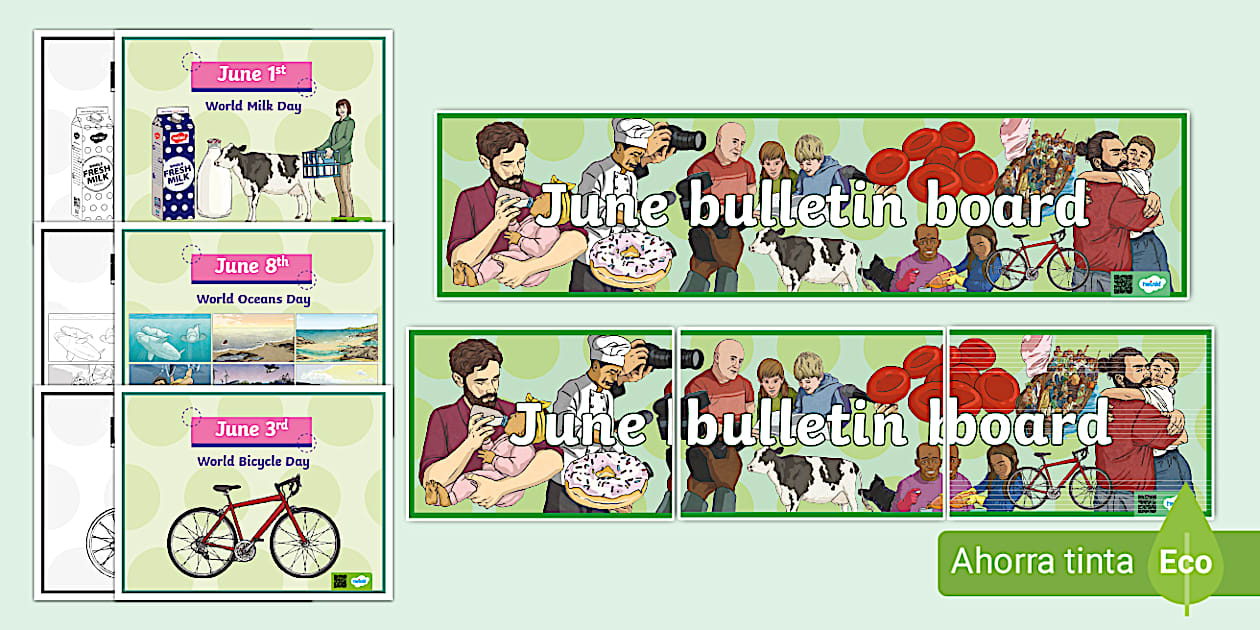 June Bulletin Board - Periódico mural junio - Twinkl