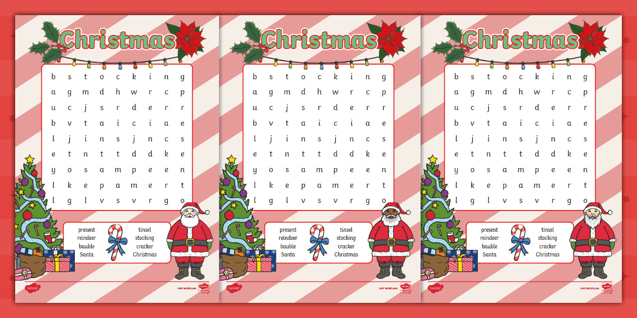 Christmas Word Search | Printable Primary Resource | NZ