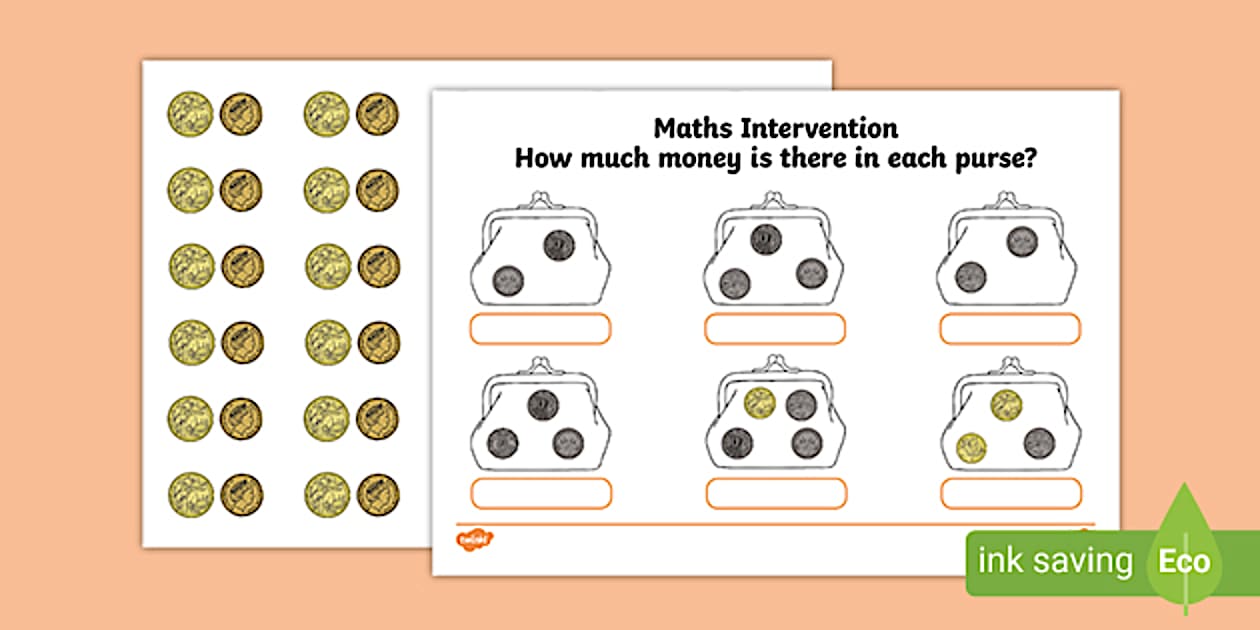 TAS Maths Intervention Adding Coins Activity - Twinkl