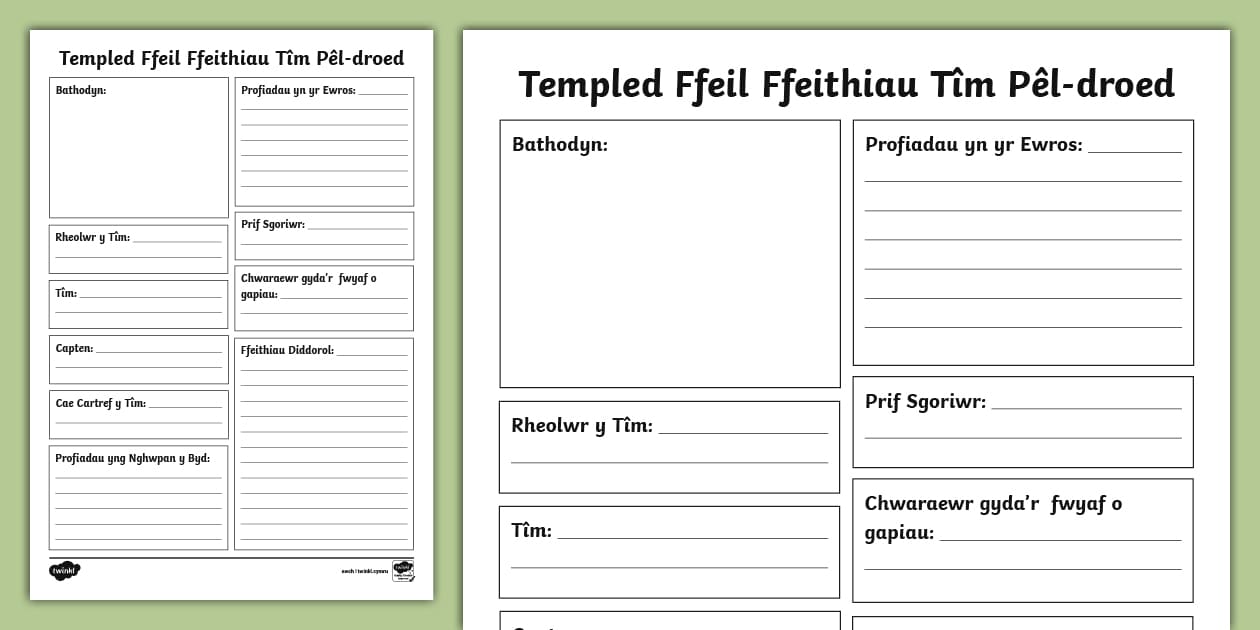 Templed Ffeil Ffeithiau Tîm Pêl-droed Merched Cymru