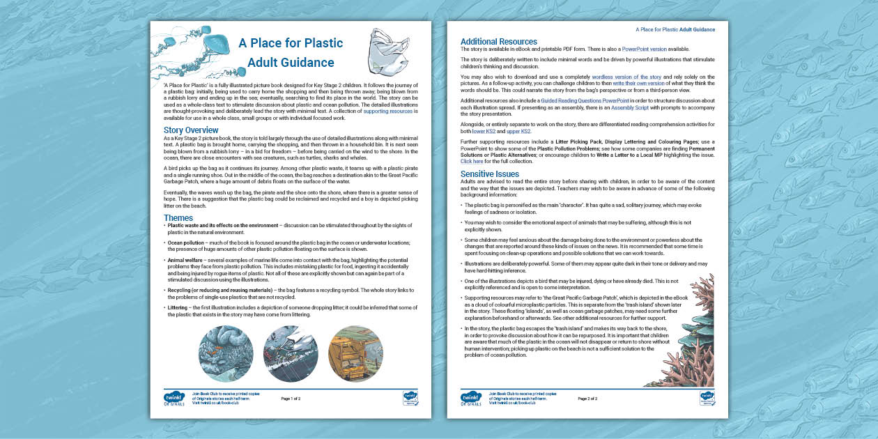 'A Place for Plastic' KS2 Pollution Story | Adult Guidance