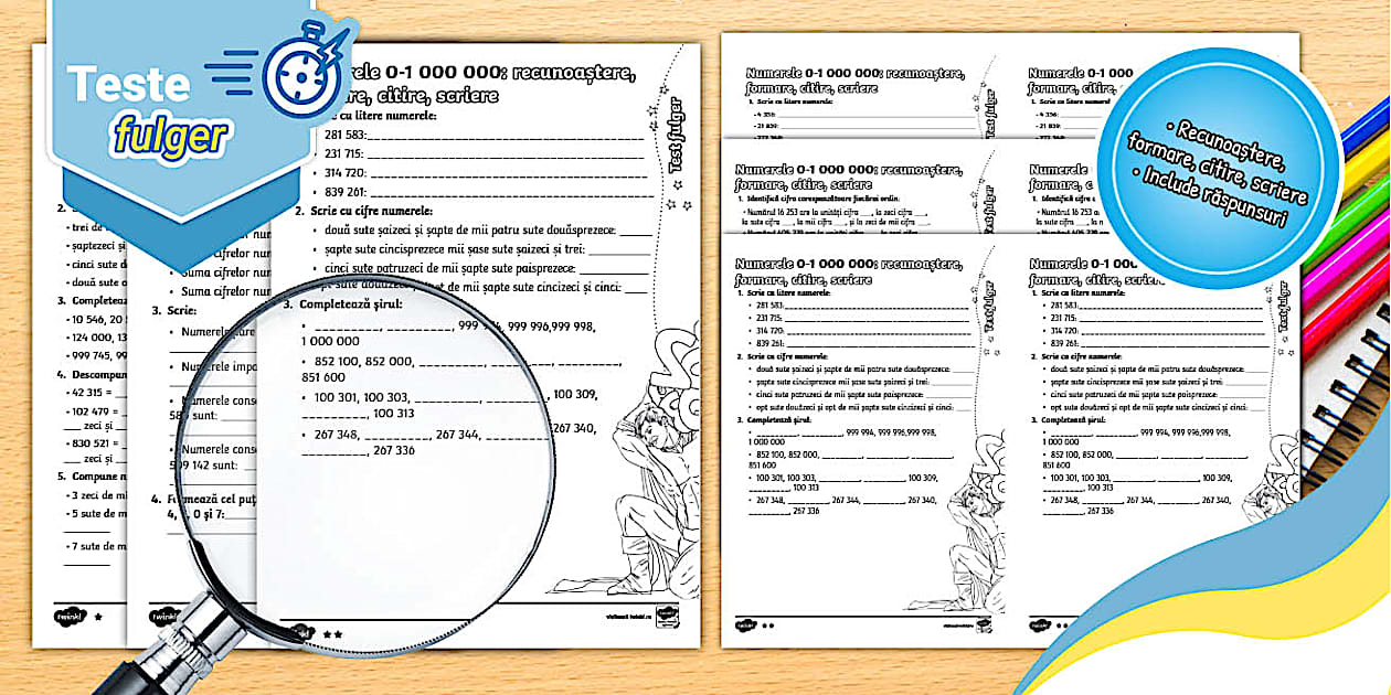 * NEW * Numerele 0 - 1 000 000: Recunoaștere, formare, citire, scriere ...