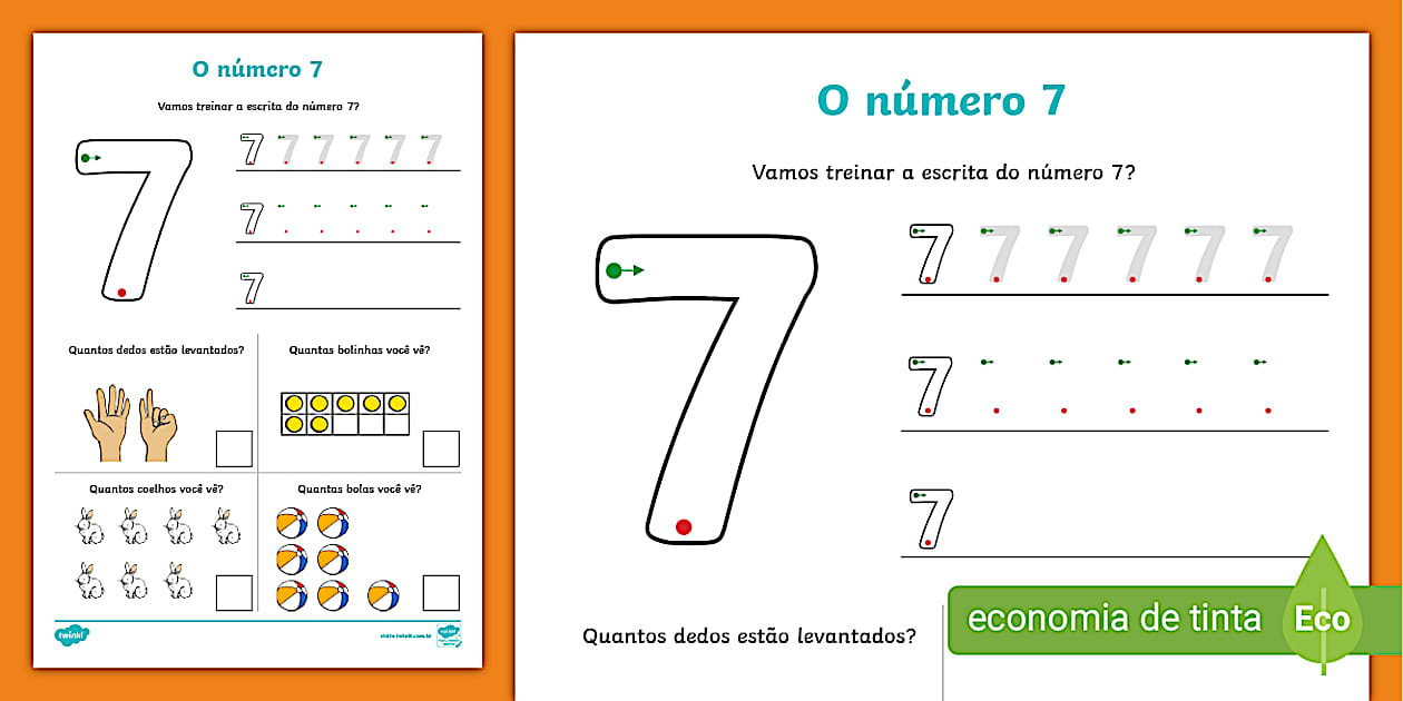 Atividades com o Numeral 7 – Grafia e Quantidade - Twinkl