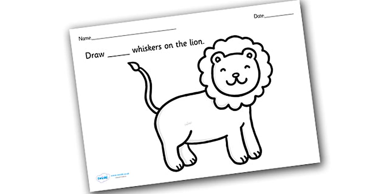 Lion Whiskers Counting and Colouring Sheets (teacher made)
