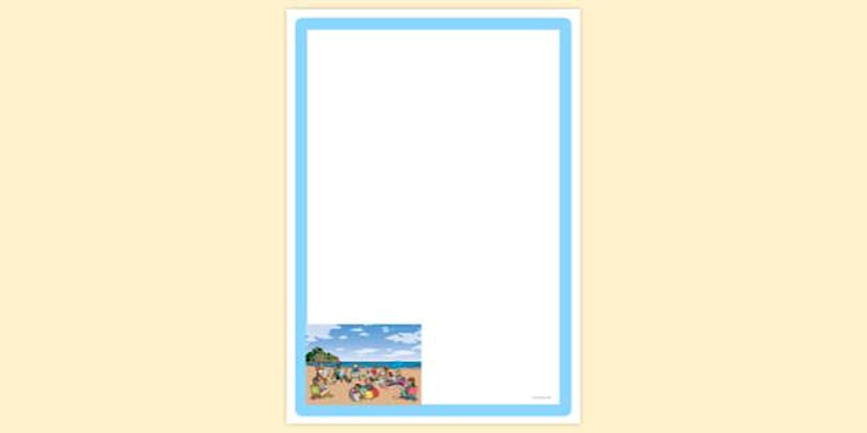 Simple Blank Seaside Page Border | Page Borders | Twinkl