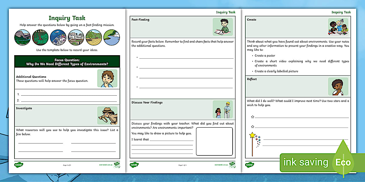 Why Do We Need Different Environments? Inquiry Task - Twinkl