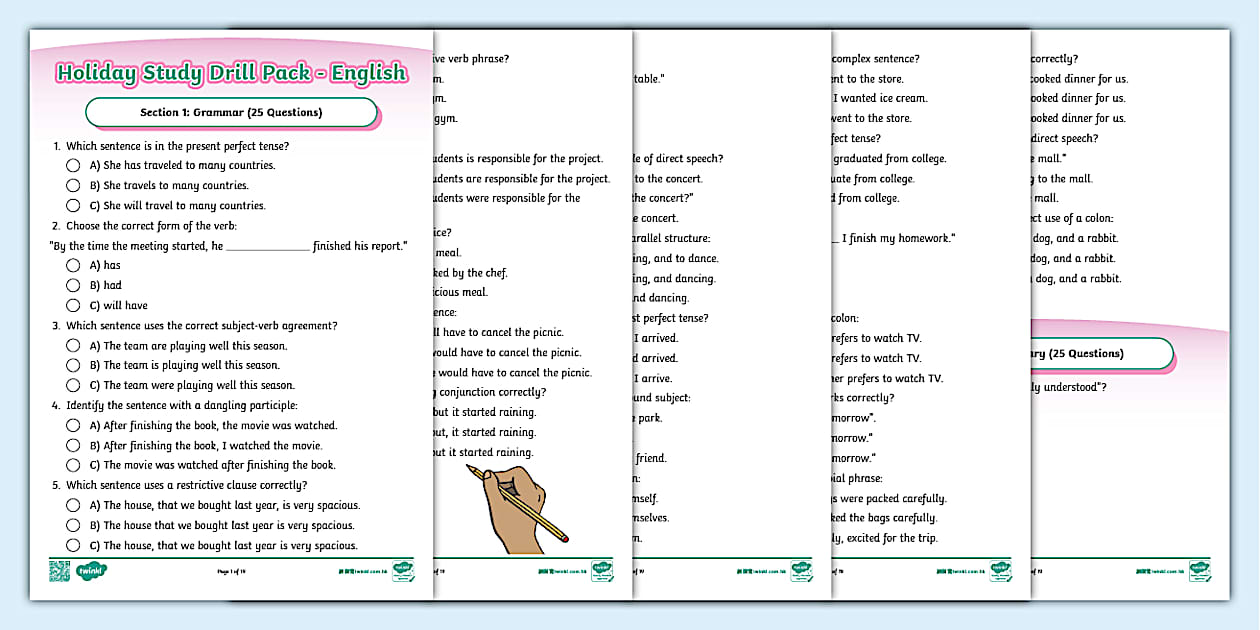 Holiday English Practice (teacher made) - Twinkl