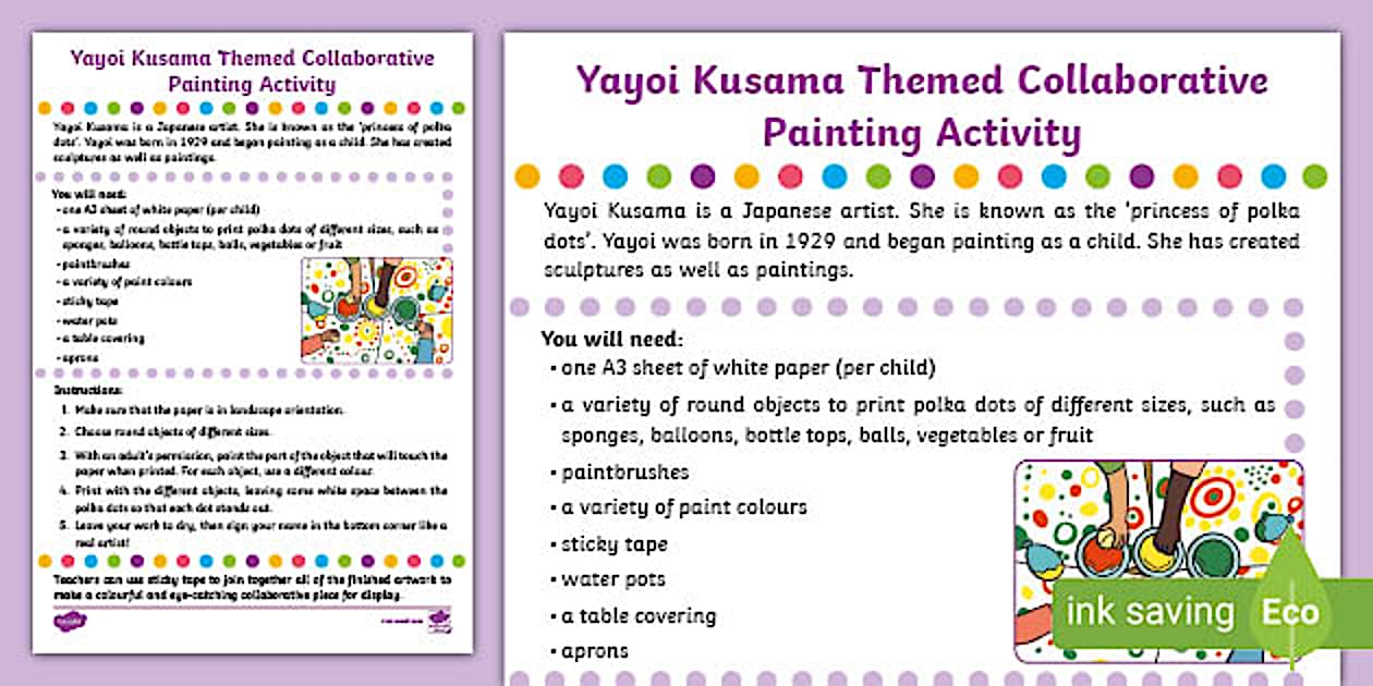 Yayoi Kusama Inspired Collaborative Polka Dot Painting Instructions